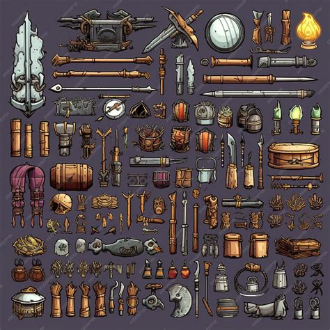 Premium Ai Image Multiple Item 2d Sprite Sheet Rpg Items Pixel Art