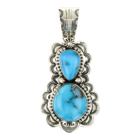 At Auction Ella Linkin Blue Gem Turquoise Pendant