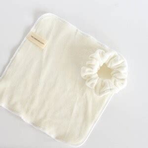Organic Velour Washcloth Scrunchie Set Sustainable Bamboo Skincare