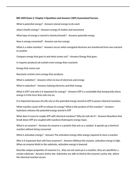 Bio 1005 Bundled Exam Questions Solved Correctly Latest Update 2025 Stuvia Us