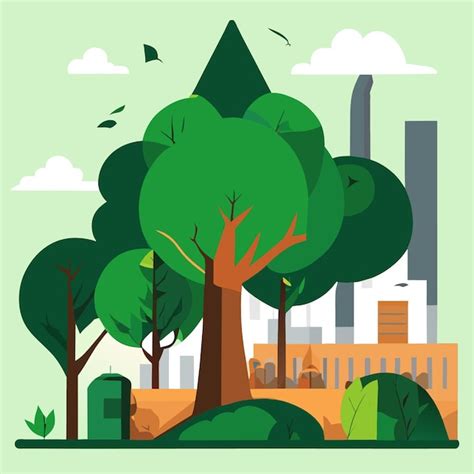 Premium Vector Green Environment Vector Concept