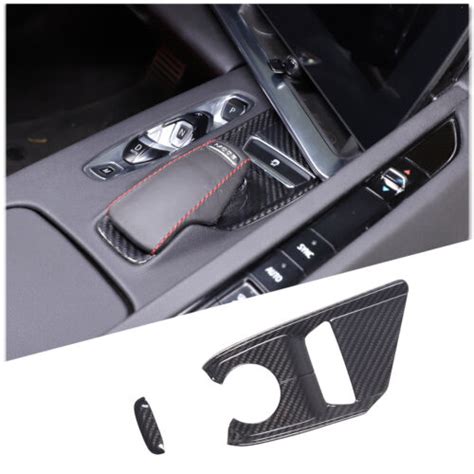 Real Carbon Fiber Mode Selector Console Base Cover Trim For C8 Corvette