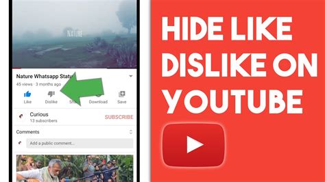 How To Hide Like Dislike Count On Youtube Video From Phone YouTube