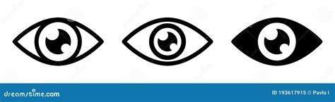 Set Eye Icons Retina Scan Eye Icons Vision Sign Simple Eyes