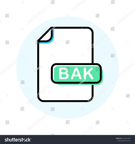 Bak File Format Extension Color Line Stock Vector Royalty Free 1012061599 Shutterstock