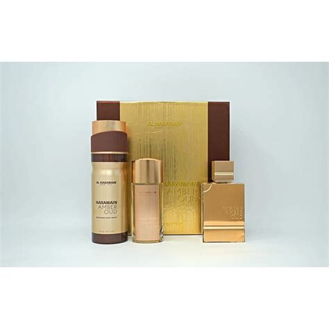 Al Haramain Amber Oud Gold 3pc Set Unisex T Set Edp 3 Pc