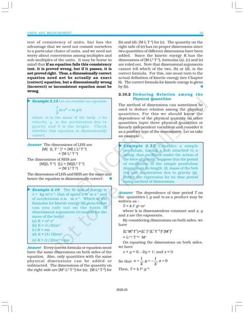 Ncert Book For Class 11 Physics Chapter 2 Units