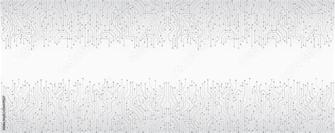 Wide High Tech Technology Background Texture Circuit Board Vector Illustration Vector