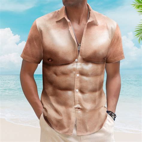 Mens Muscle Six Pack Abs Ugly Hawaiian Shirt Personalized Hawaiian