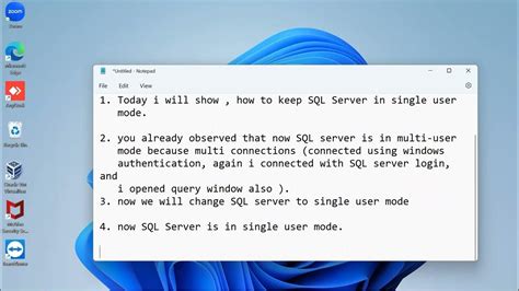 Sql Server In Single User Mode Youtube