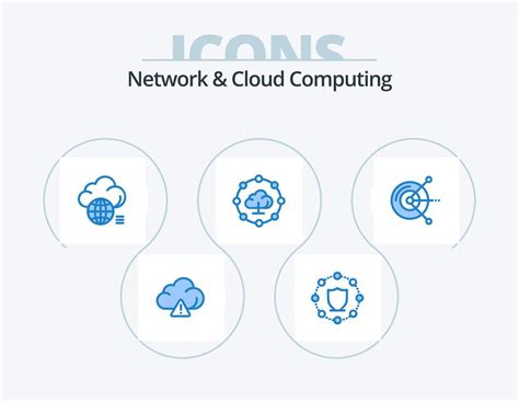 Network And Cloud Computing Blue Icon Pack 5 Icon Design Disk Computer Idea Share Cloud