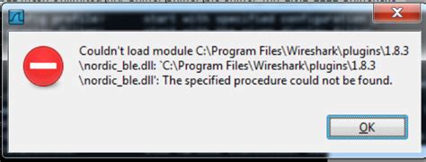 Error When Launching Wireshark 1 8 3 In Nrf Sniffer Nordic Qanda Nordic Devzone Nordic Devzone
