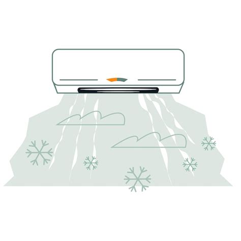 에어컨 장치는 냉각된 공기를 제공합니다 엠블럼 또는 로고 벡터의 디자인 프리미엄 벡터