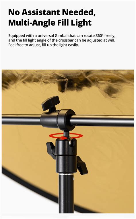 Gimbal Reflector Bracket Light Panel Stand Easy To Install Metal Stand
