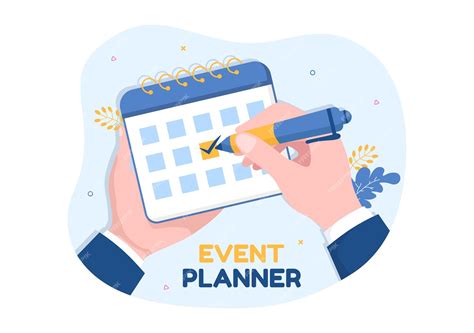 Premium Vector Event Planner Template Hand Drawn Cartoon Illustration