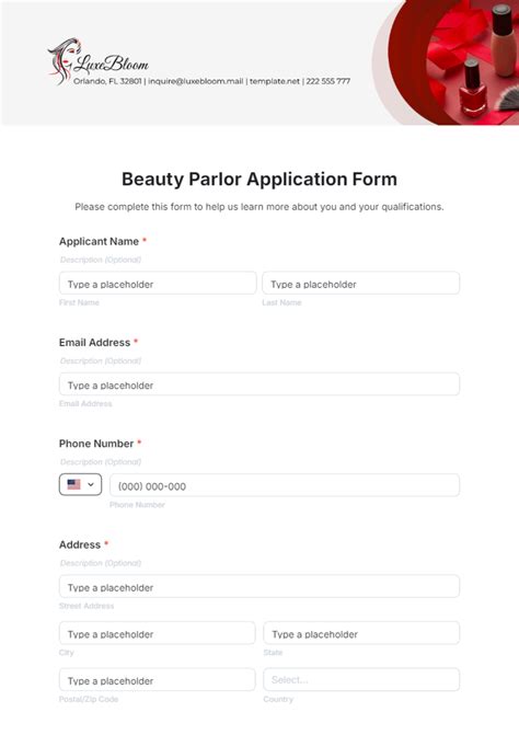 Free Staff Application Form Template To Edit Online