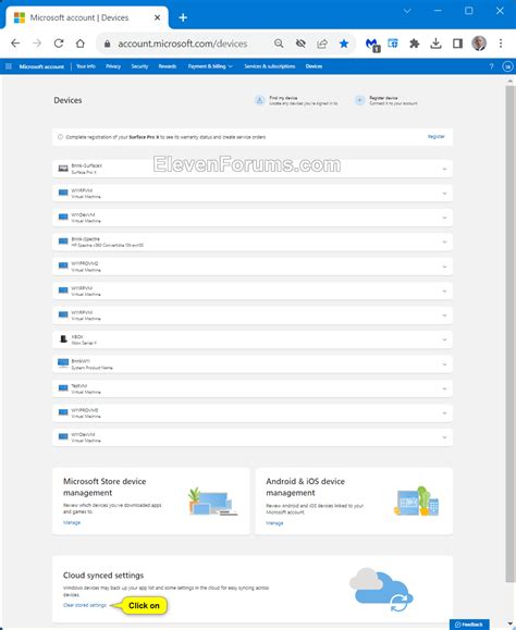 Clear Cloud Synced Settings From All Windows Backup Devices For Microsoft Account Windows Forum