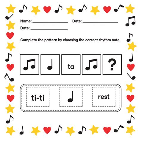 Basic Rhythm Patterns Worksheets Free Image And Pdf Printables