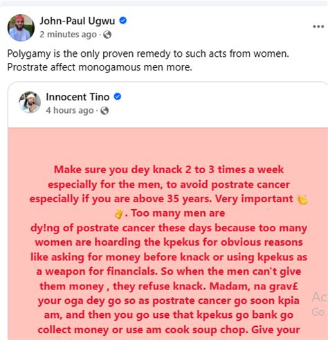 Many Men Are Dy Ng Of Prostate Cancer Because Women Are Withholding S X Nigerian Man Claims