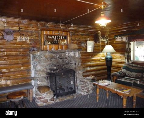 The Inside Of The Sawtooth Lodge At Grandjean Is Historic And Has A