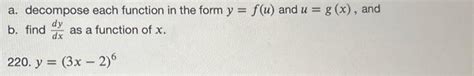 Solved A Decompose Each Function In The Form Yfu And