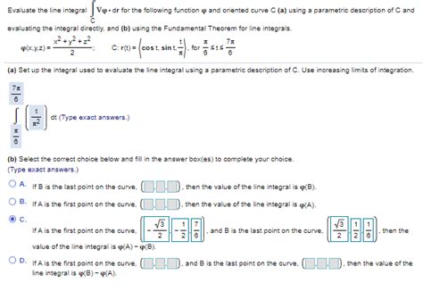 solved evaluate the line integral vo dr for the following
