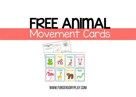 Free Animal Movement Cards And Cube