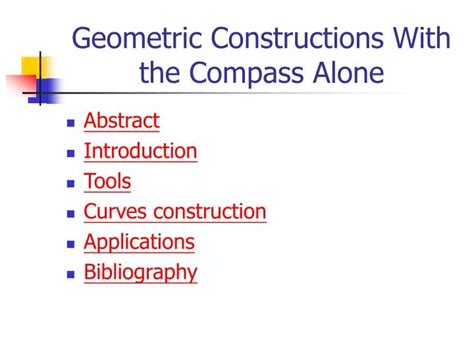 Ppt Geometric Constructions With The Compass Alone Powerpoint