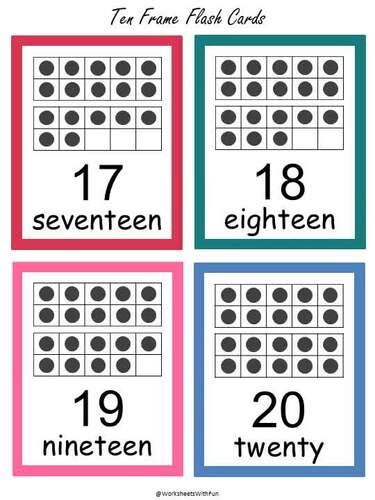 Number Posters Ten Frames 1 20 Preschool Math Number Sense T 268