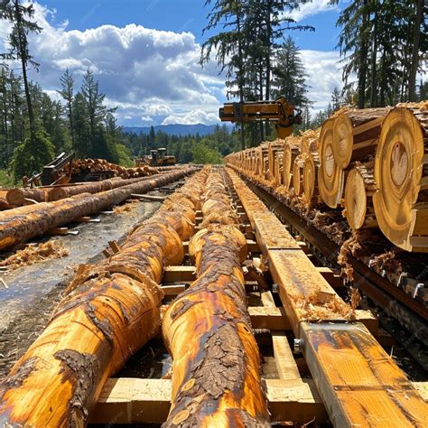 Sawmill Efficiency Maximizing Yield Premium Ai Generated Image
