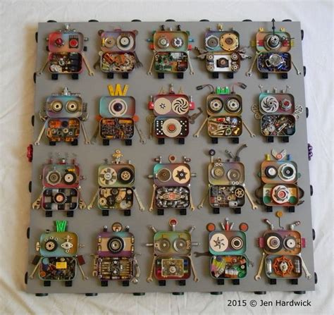Rowbots Recycled Assemblage Using Mint Tins Computer And Radio Parts