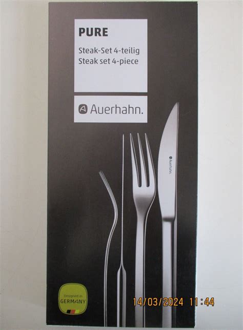 Auerhahn Besteck Pure Steakbesteck 4 Teilig Edelstahl