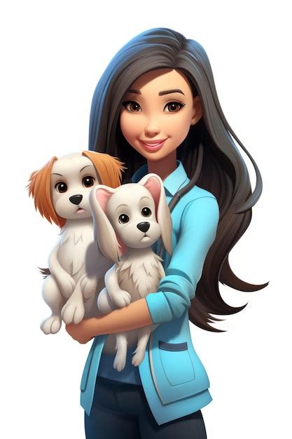 Premium Photo Girl With Two Dogs