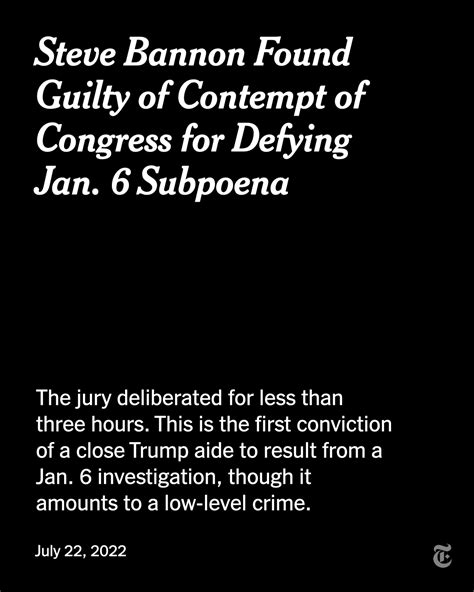 The New York Times Steve Bannon Was Found Guilty Of Two Counts Of
