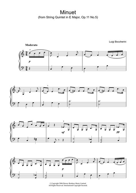 Minuet From String Quartet In E Major Op11 No5 By Luigi Boccherini
