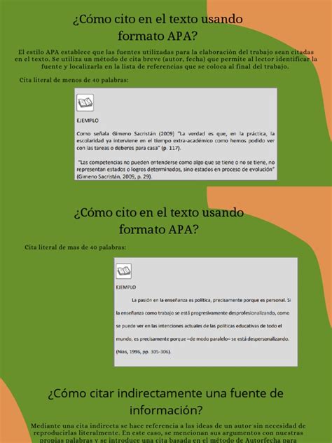 ¿cómo Cito En El Texto Usando Formato Apa Cita Literal De Menos De 40