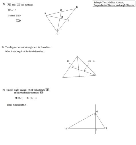 Medians And Centroids Worksheet Answers Db Excel