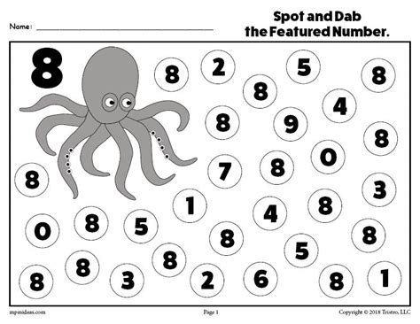 Free Number Eight Do A Dot Printable Supplyme