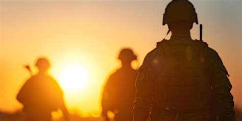 Police Officers In Silhouette Against Sunset Represent Unity And Protection Concept Unity