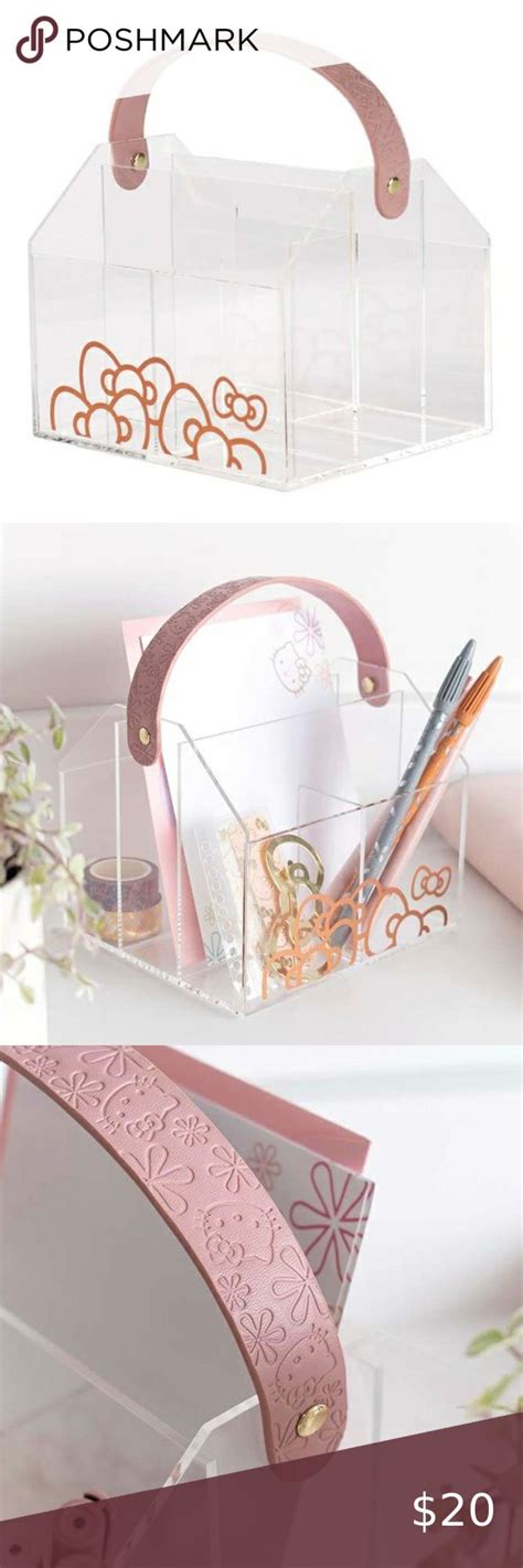 Hello Kitty Acrylic Organizer Caddy Hello Kitty Acrylic Organizer Leather Handle