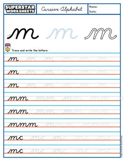 Cursive M Superstar Worksheets