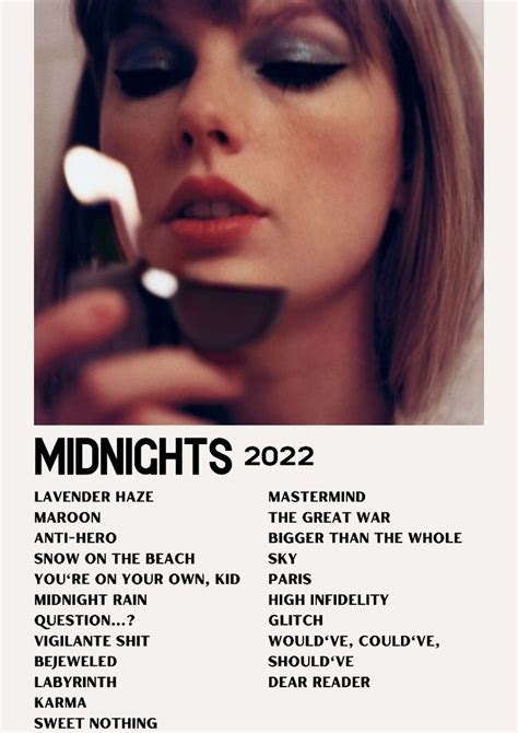 Midnights By Taylor Swift Album Poster