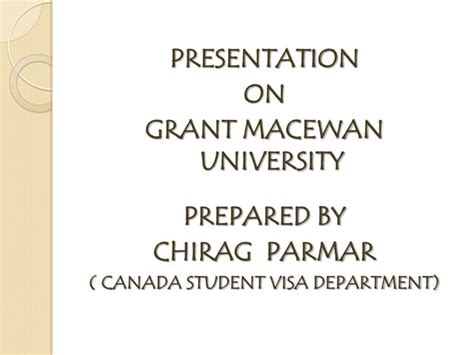Grant Macewan University Ppsx