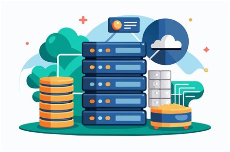 A Simple Illustration Features A Backup Server Database With Cloud