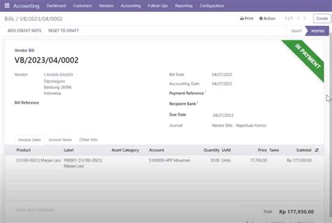 Bukti Simulasi Transaksi — Procure To Pay In Odoo 16 By Caryn Hanuga Medium