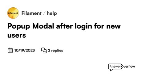 Popup Modal After Login For New Users Filament