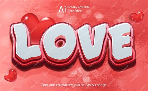 Premium Vector Love Text Effect