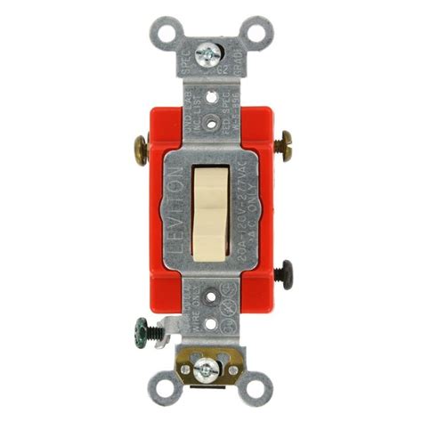 Leviton 20 Amp Industrial Grade Heavy Duty 3 Way Lighted Handle Toggle Switch Ivory 1223 Lhi