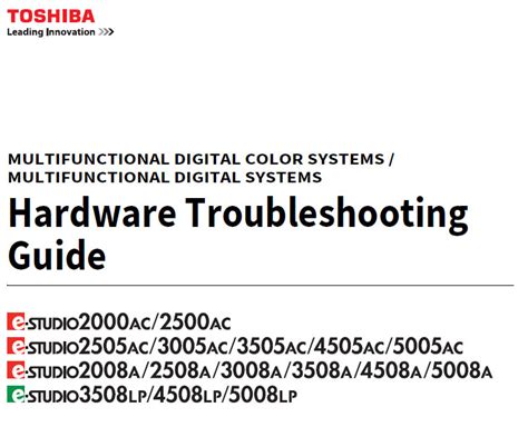 9 Downloadable Repair Manuals Toshiba Estudio 2000a Hardware