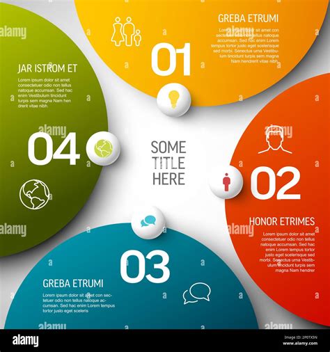 Abstract Schema Template With Four Color Sections Or Progress Template